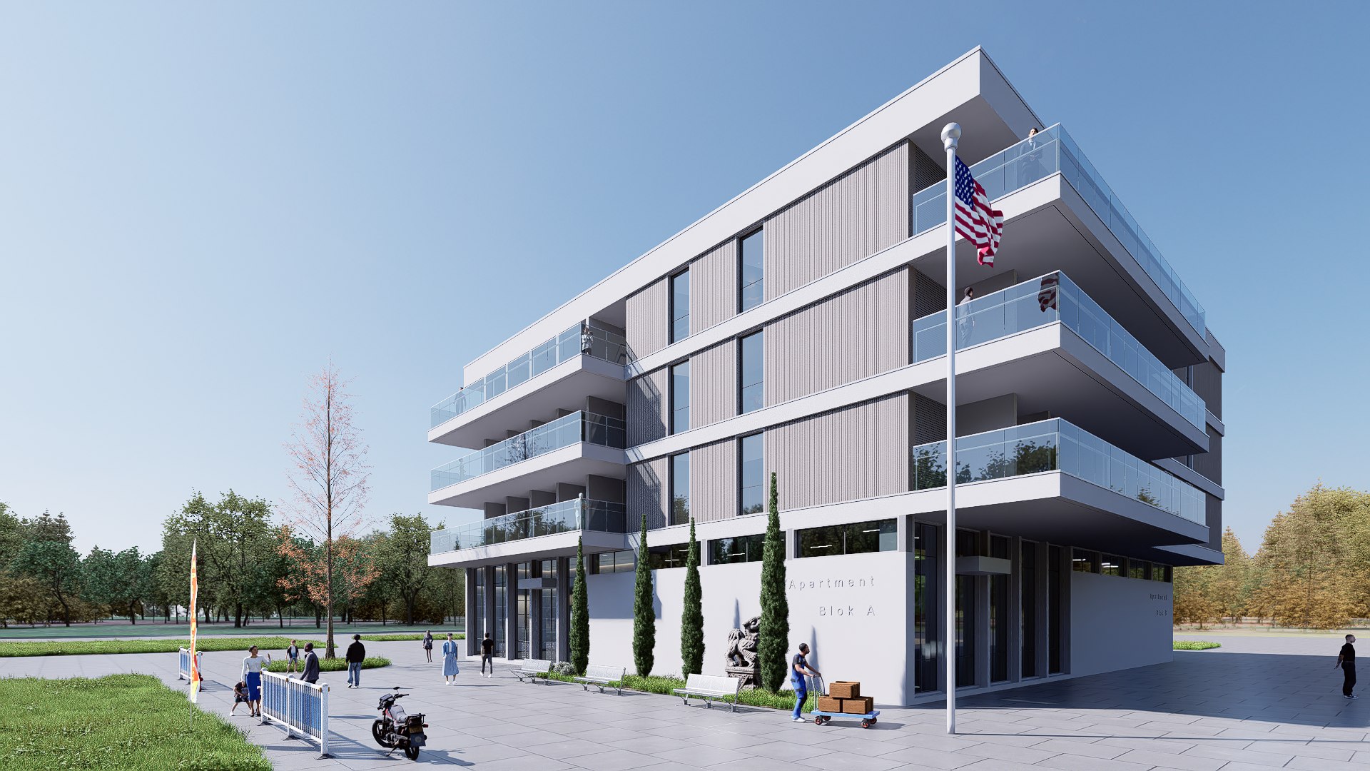 Apartment Building Realistic 3D Model - TurboSquid 2340737