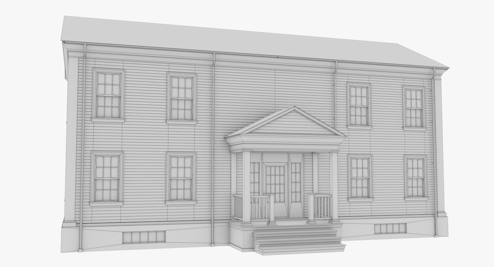 3D Colonial House 1 - TurboSquid 1195462