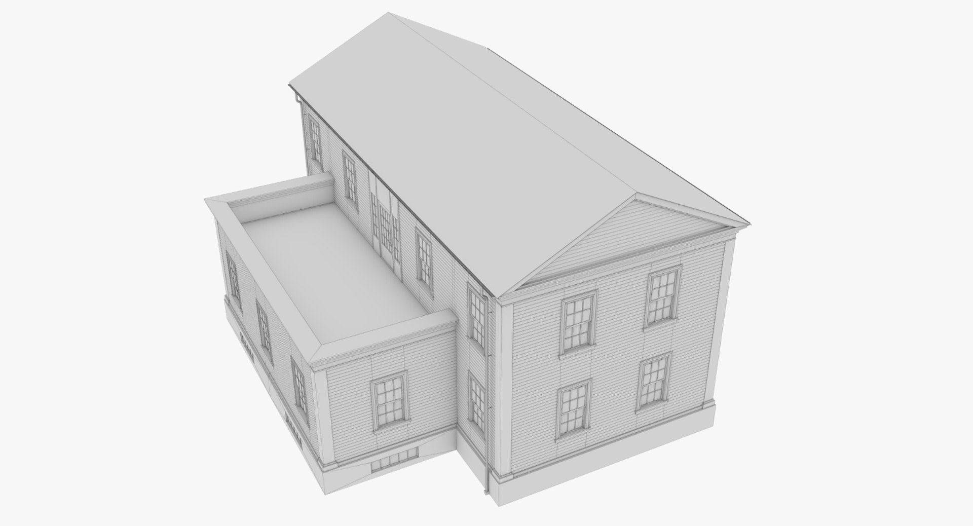 3D Colonial House 1 - TurboSquid 1195462