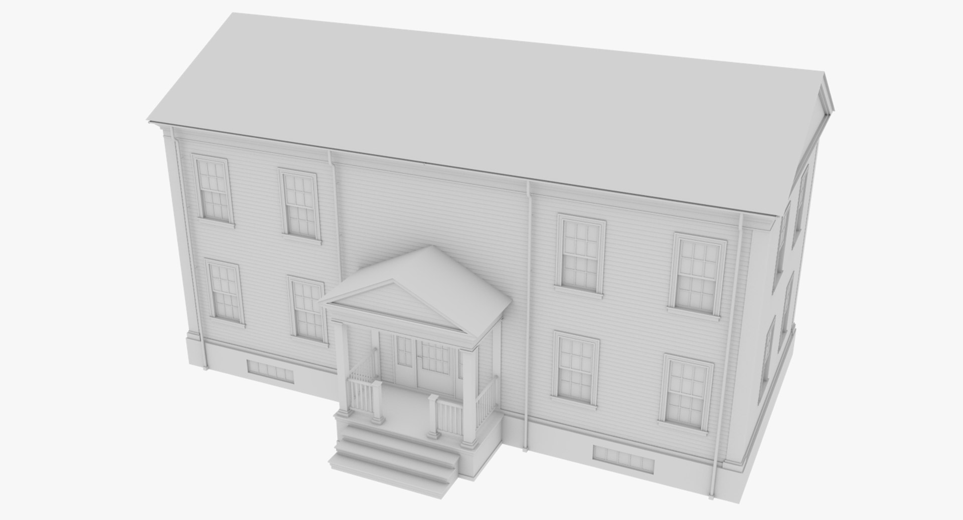 3D Colonial House 1 - TurboSquid 1195462