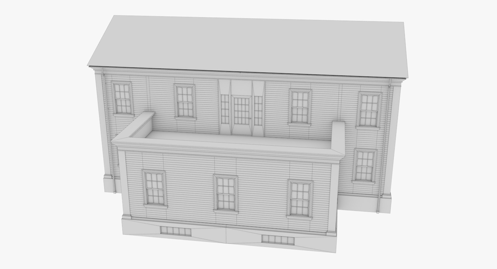 3D Colonial House 1 - TurboSquid 1195462