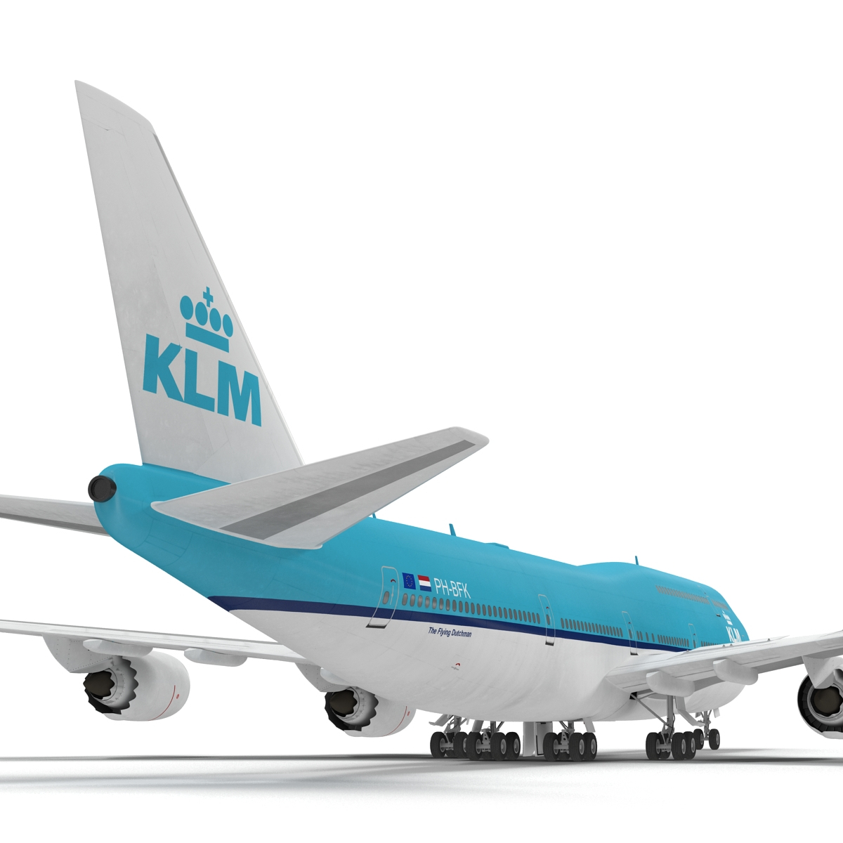 3d model boeing 747-8i klm rigged