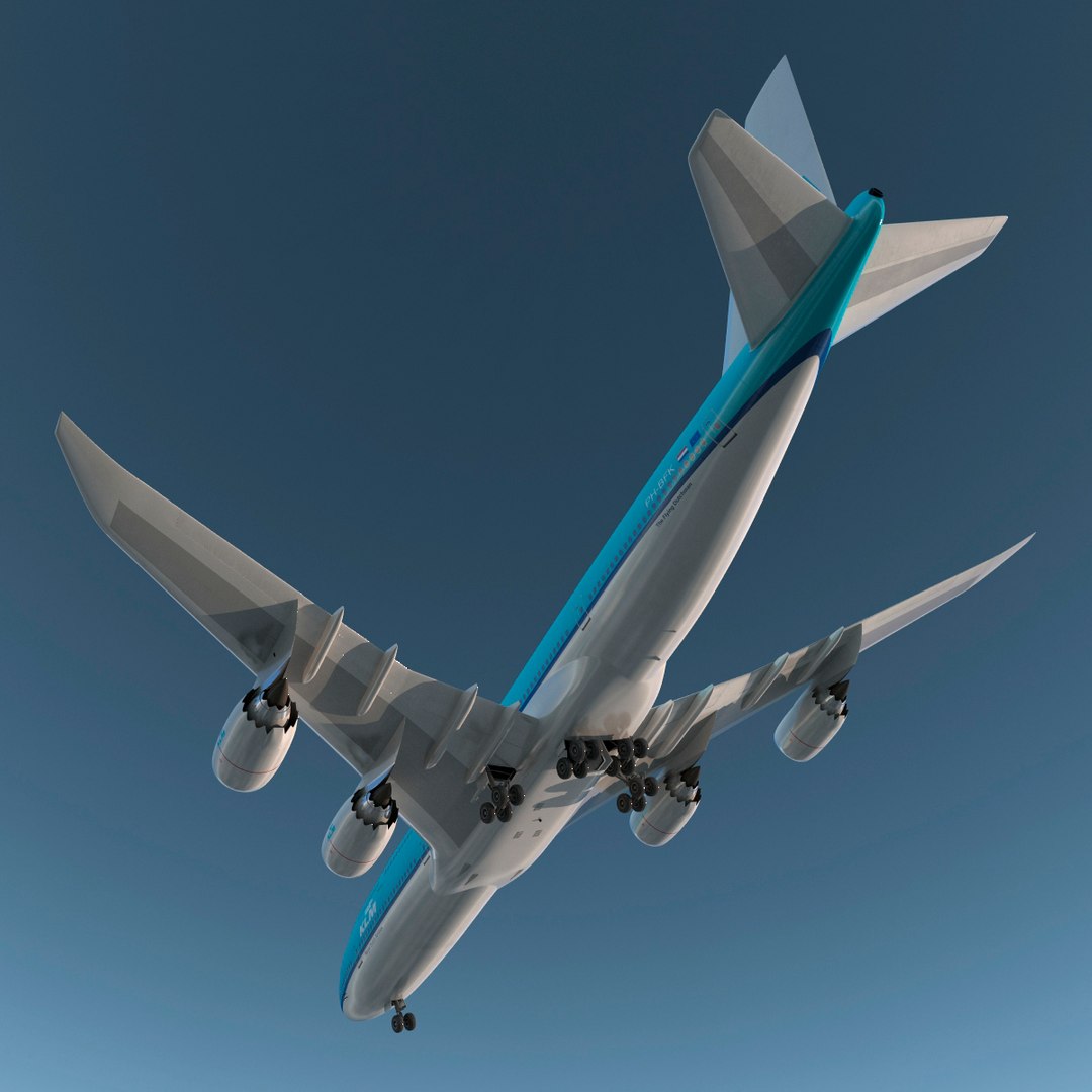 3d model boeing 747-8i klm rigged