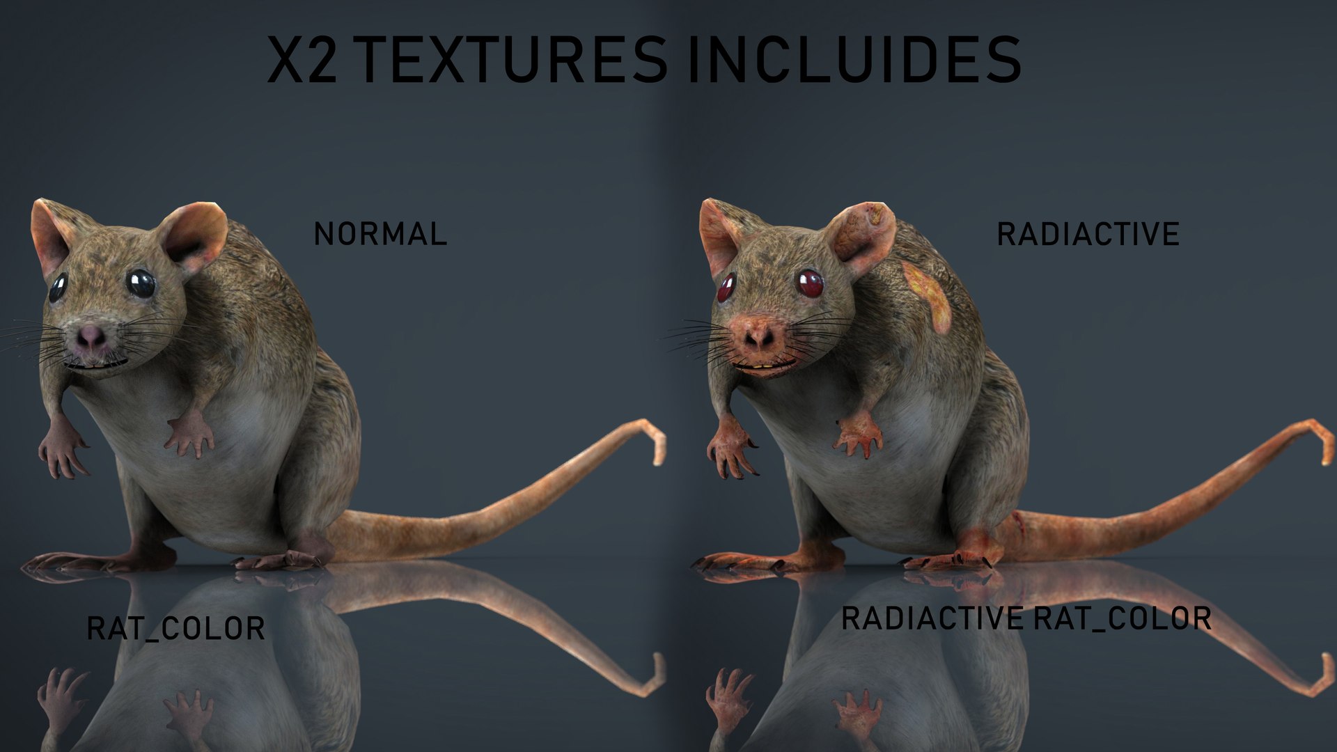 3D radiactive rat - TurboSquid 1302692