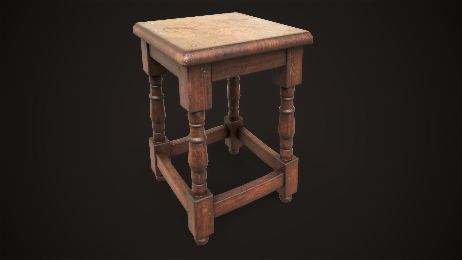 Old medieval stool 3D - TurboSquid 2053433
