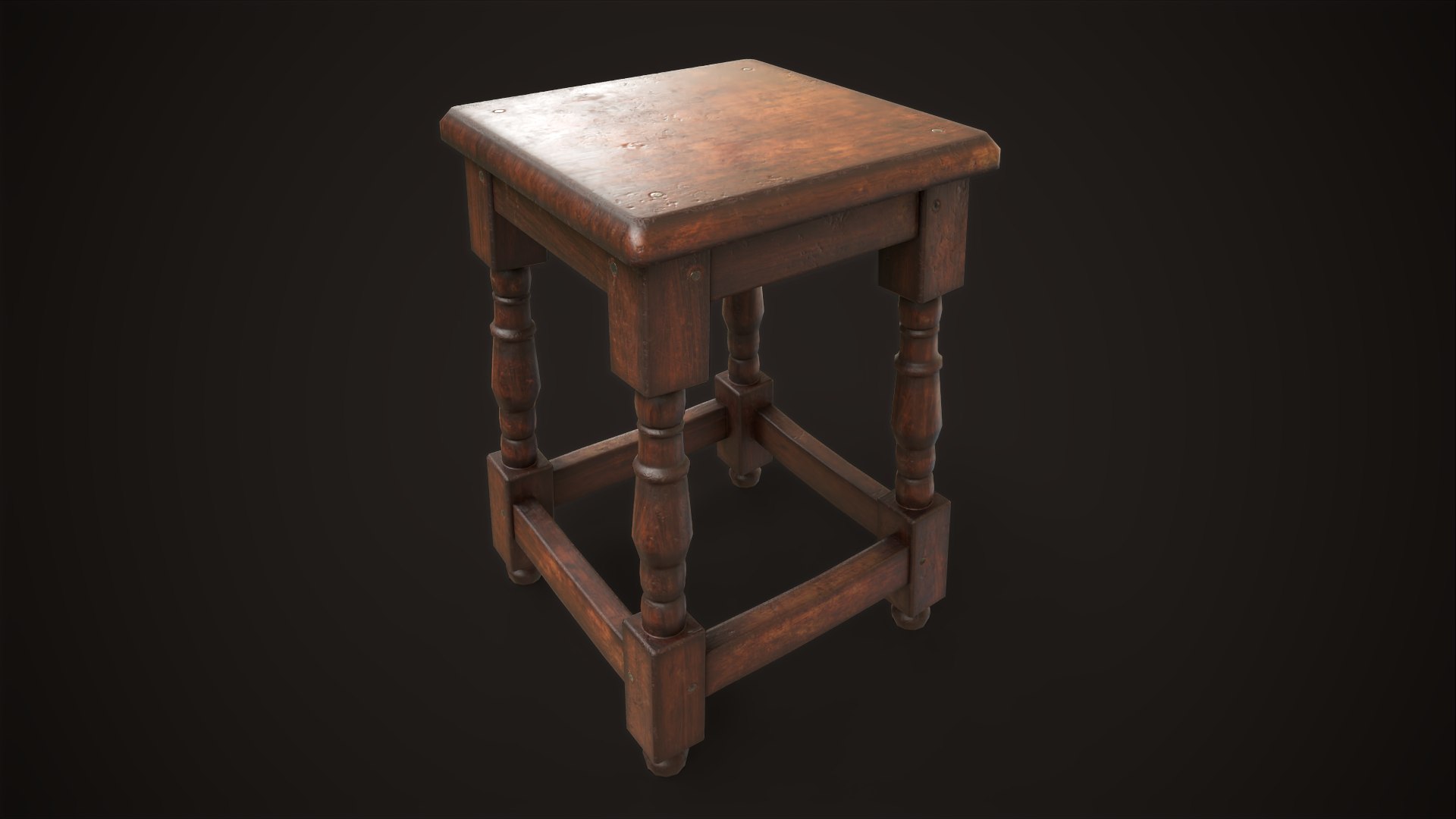 Old medieval stool 3D - TurboSquid 2053433