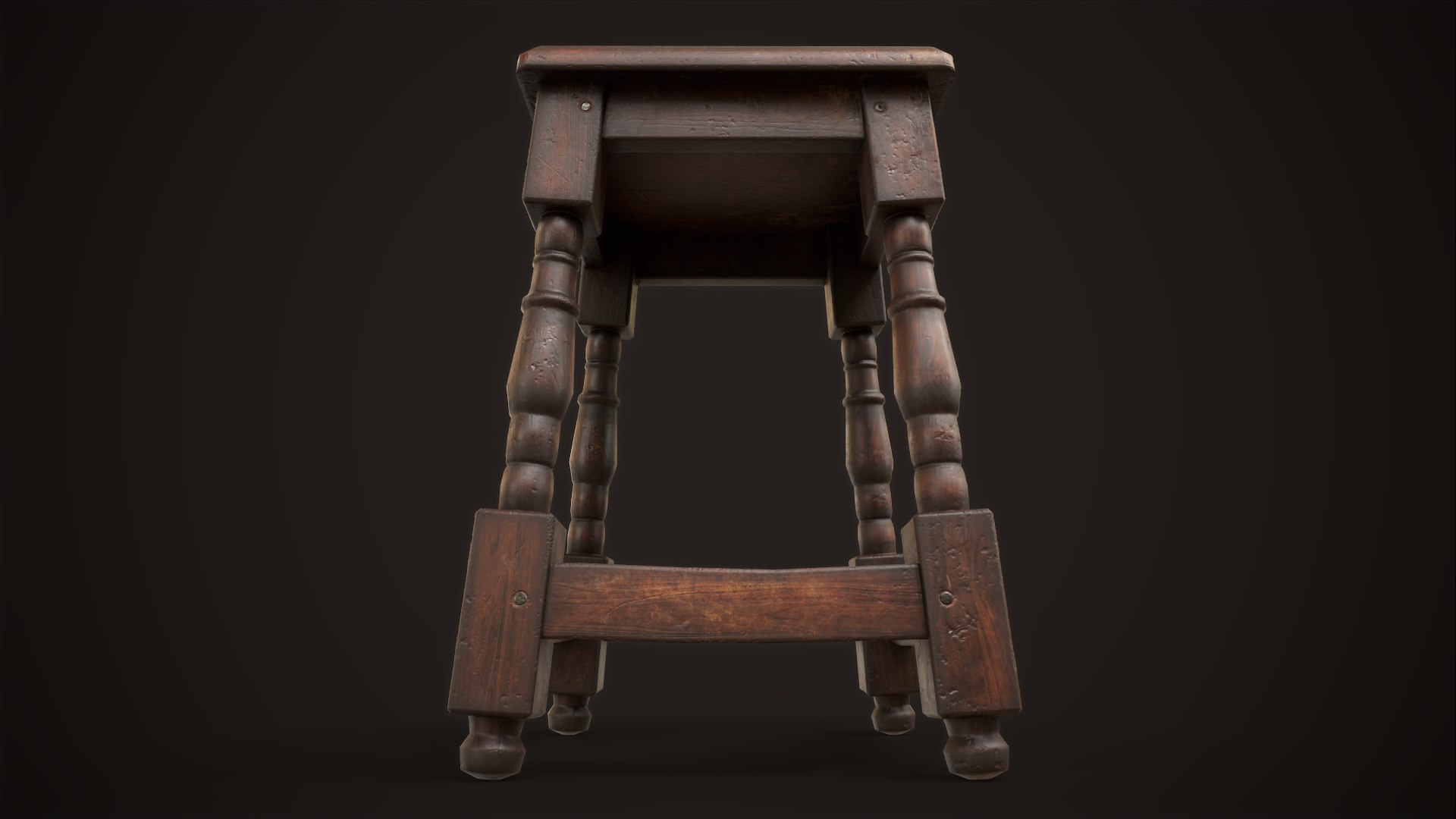 Old medieval stool 3D - TurboSquid 2053433