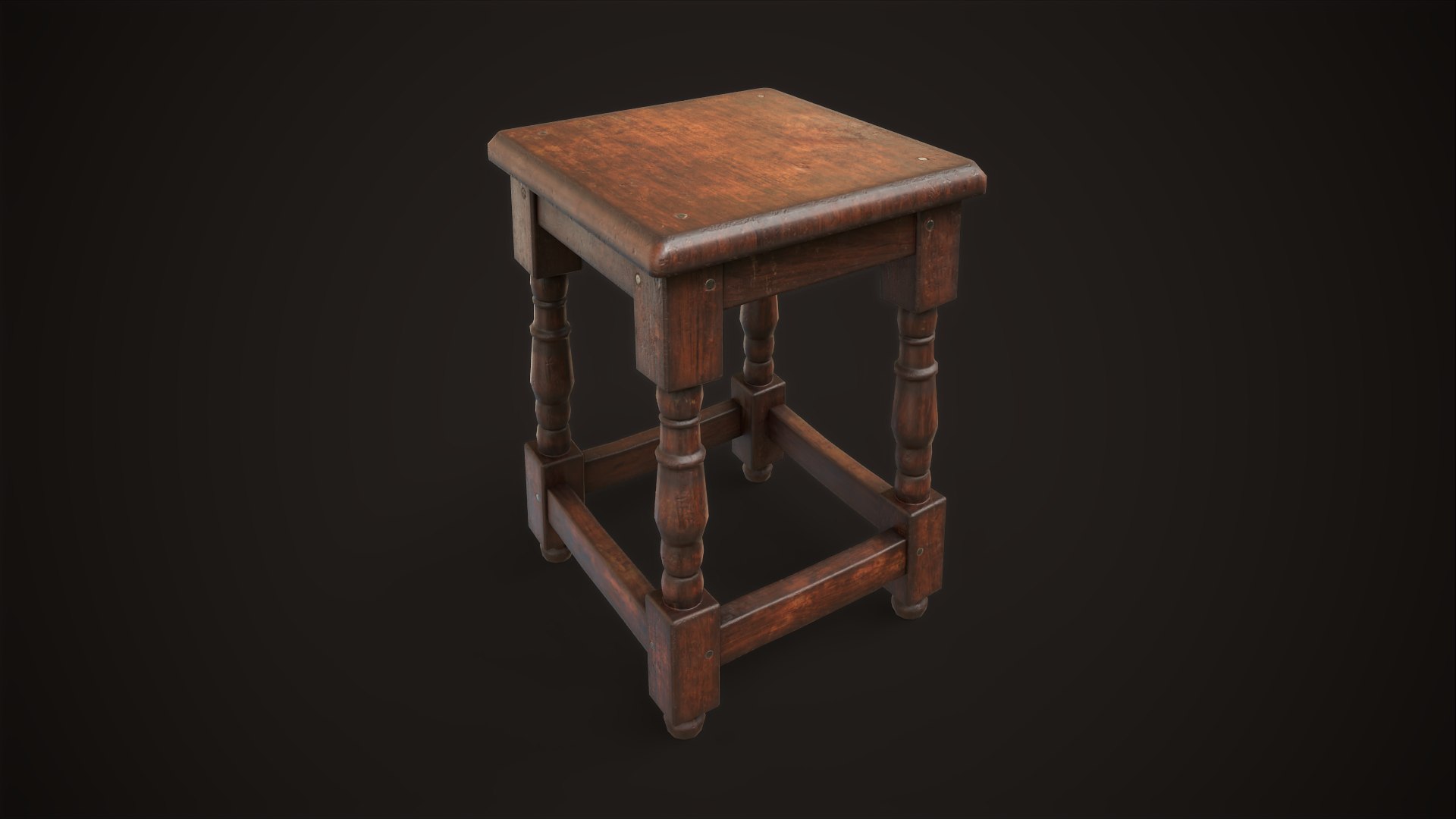 Old medieval stool 3D - TurboSquid 2053433