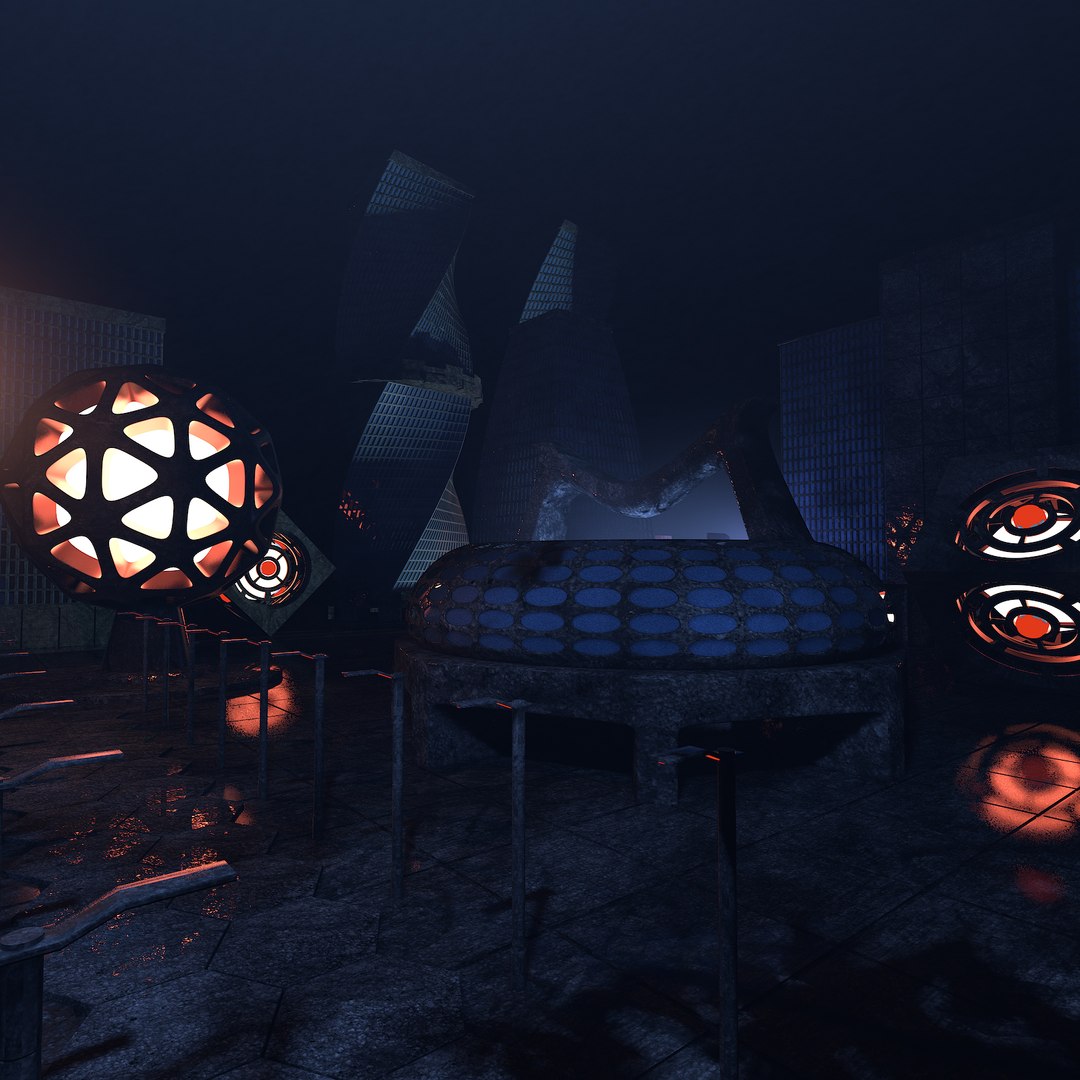 3D concepts strange future city lighting - TurboSquid 1214240