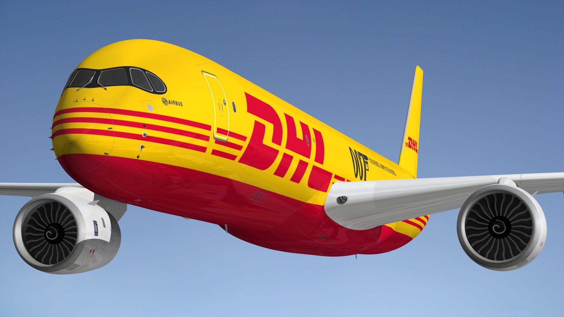 Airbus A350F DHL Model - TurboSquid 2095097