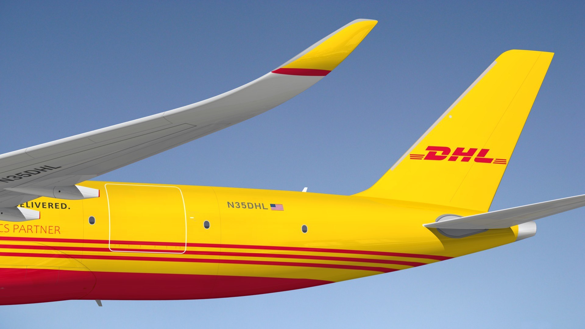 Airbus A350F DHL Model - TurboSquid 2095097