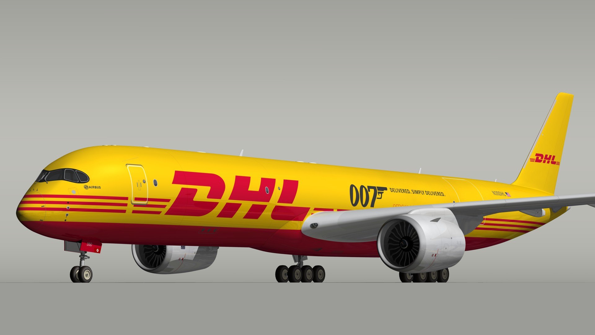 Airbus A350F DHL Model - TurboSquid 2095097