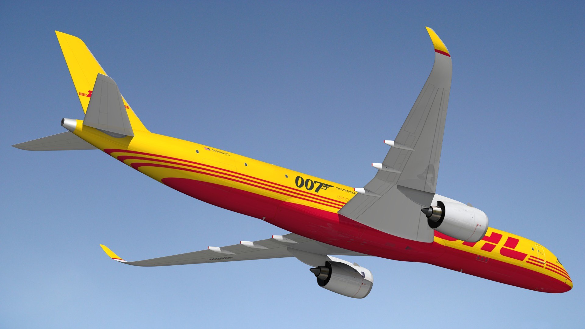Airbus A350F DHL Model - TurboSquid 2095097