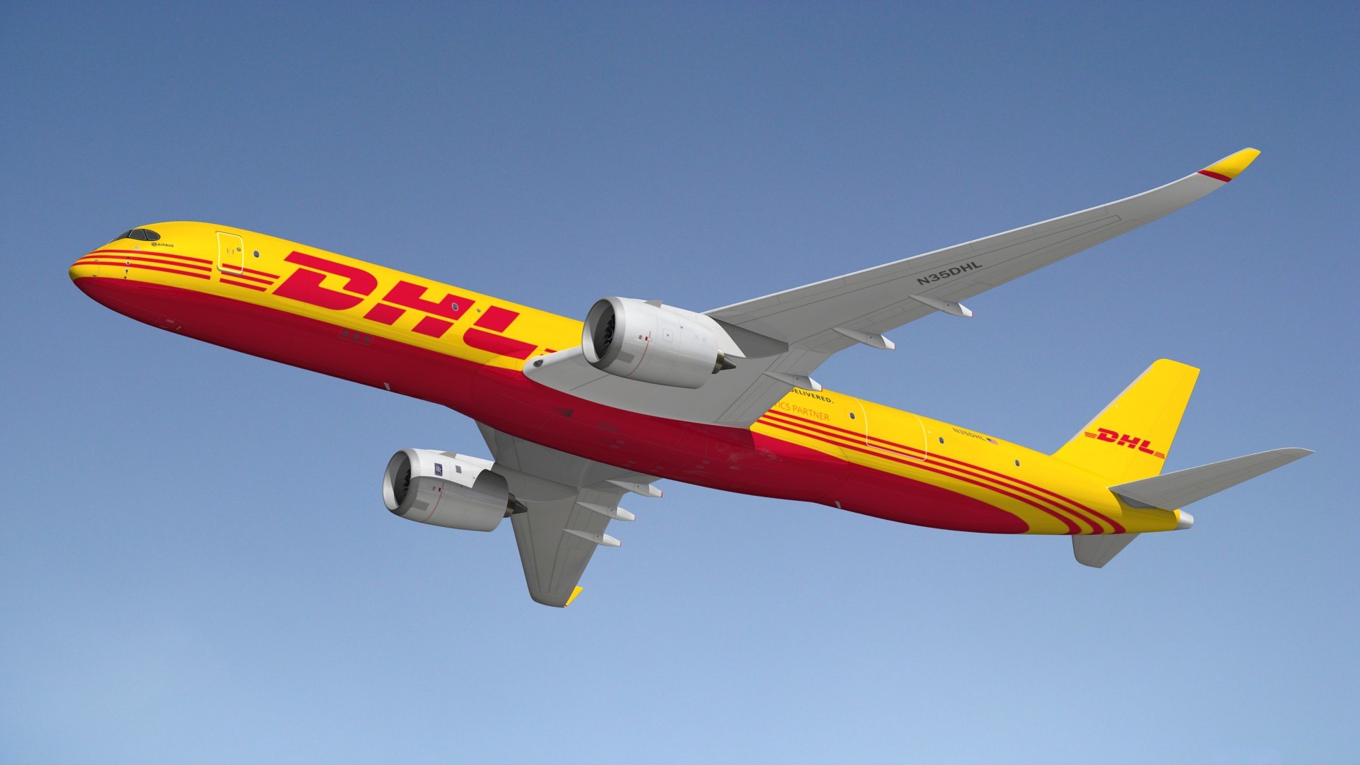 Airbus A350F DHL Model - TurboSquid 2095097
