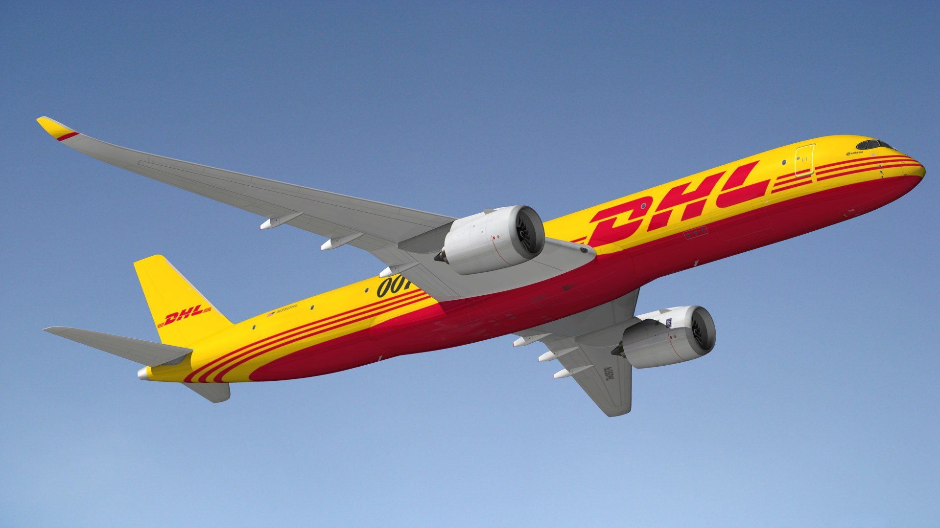 Airbus A350F DHL Model - TurboSquid 2095097