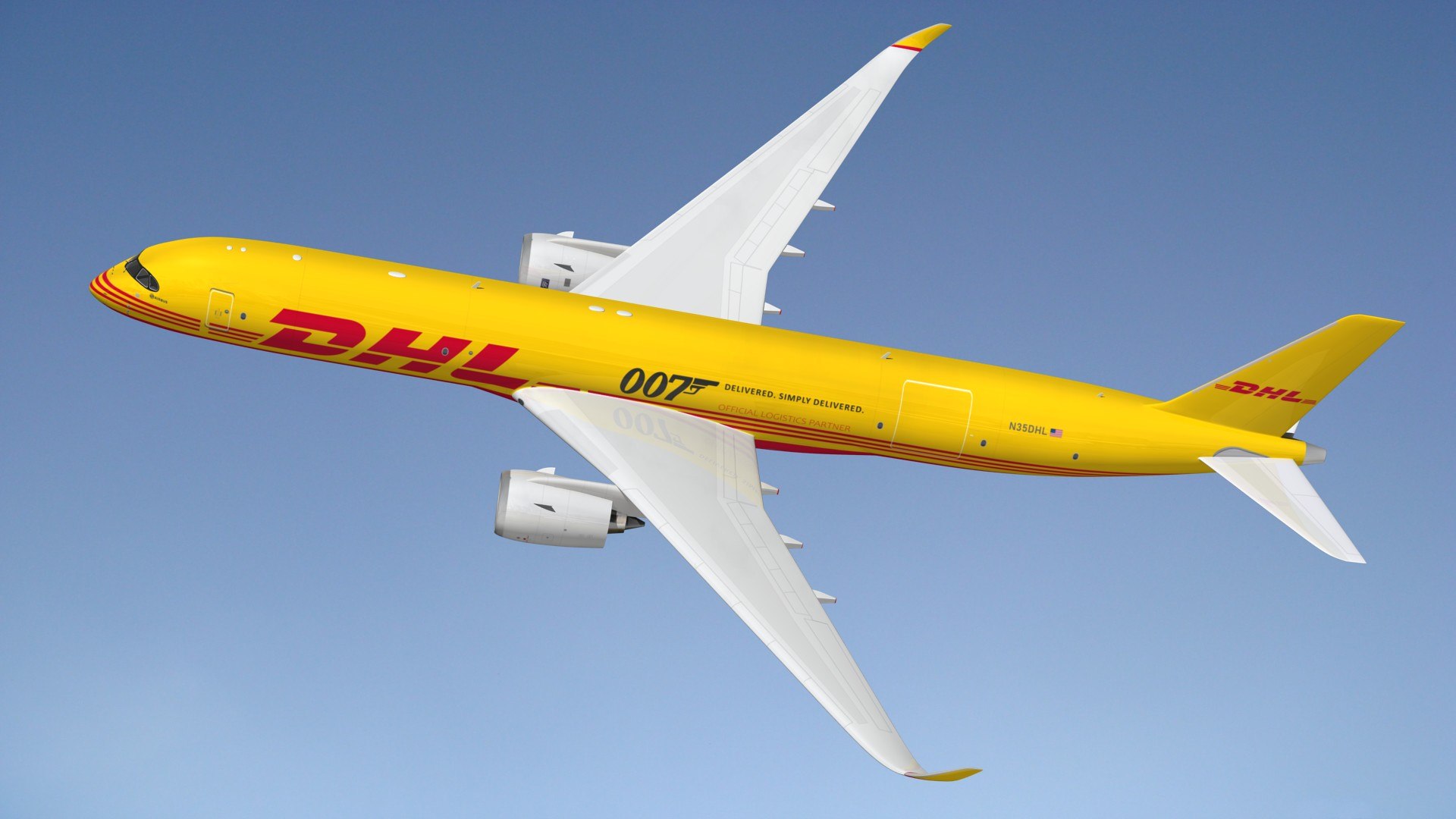 Airbus A350F DHL Model - TurboSquid 2095097