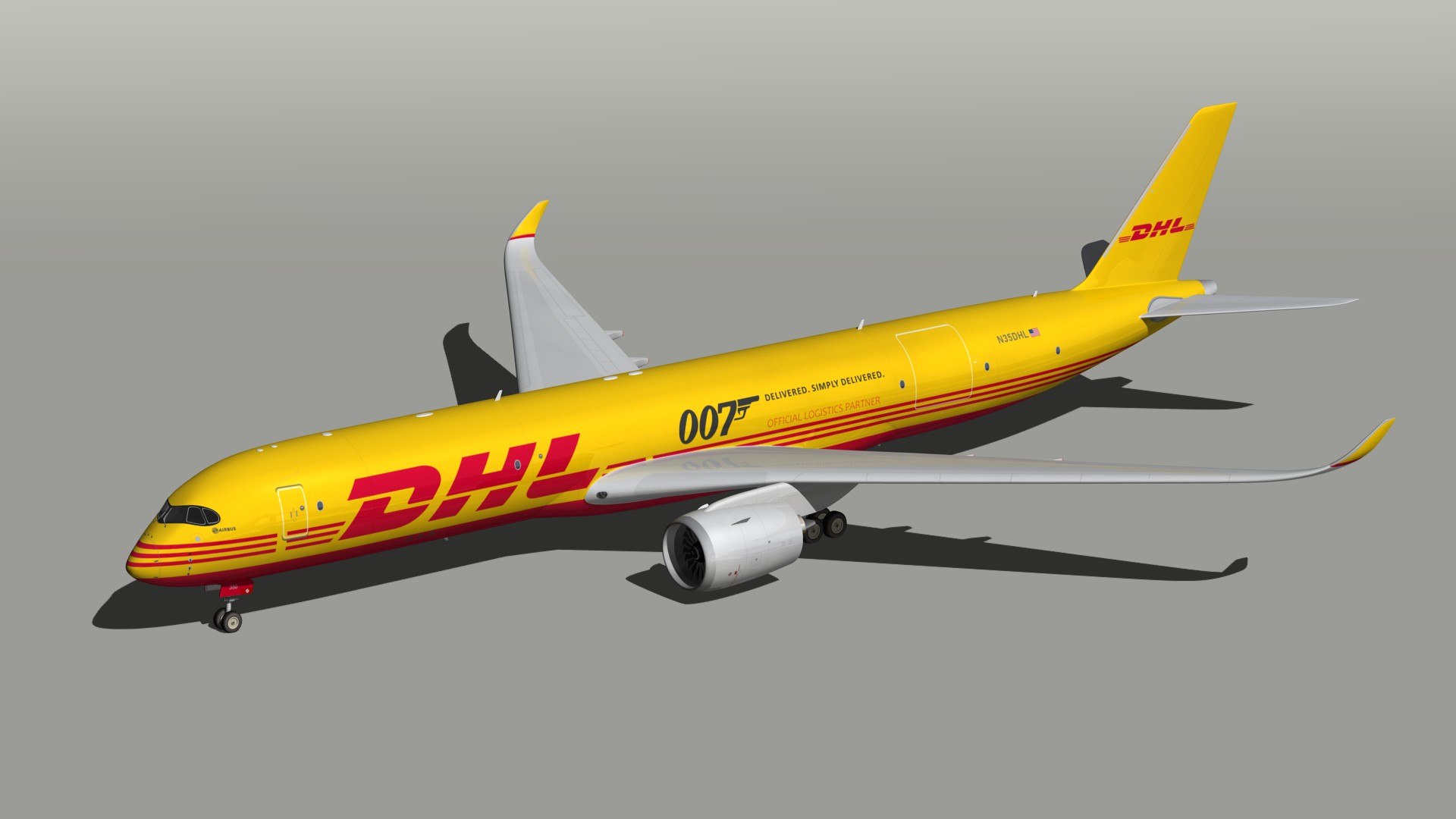 Airbus A350F DHL Model - TurboSquid 2095097