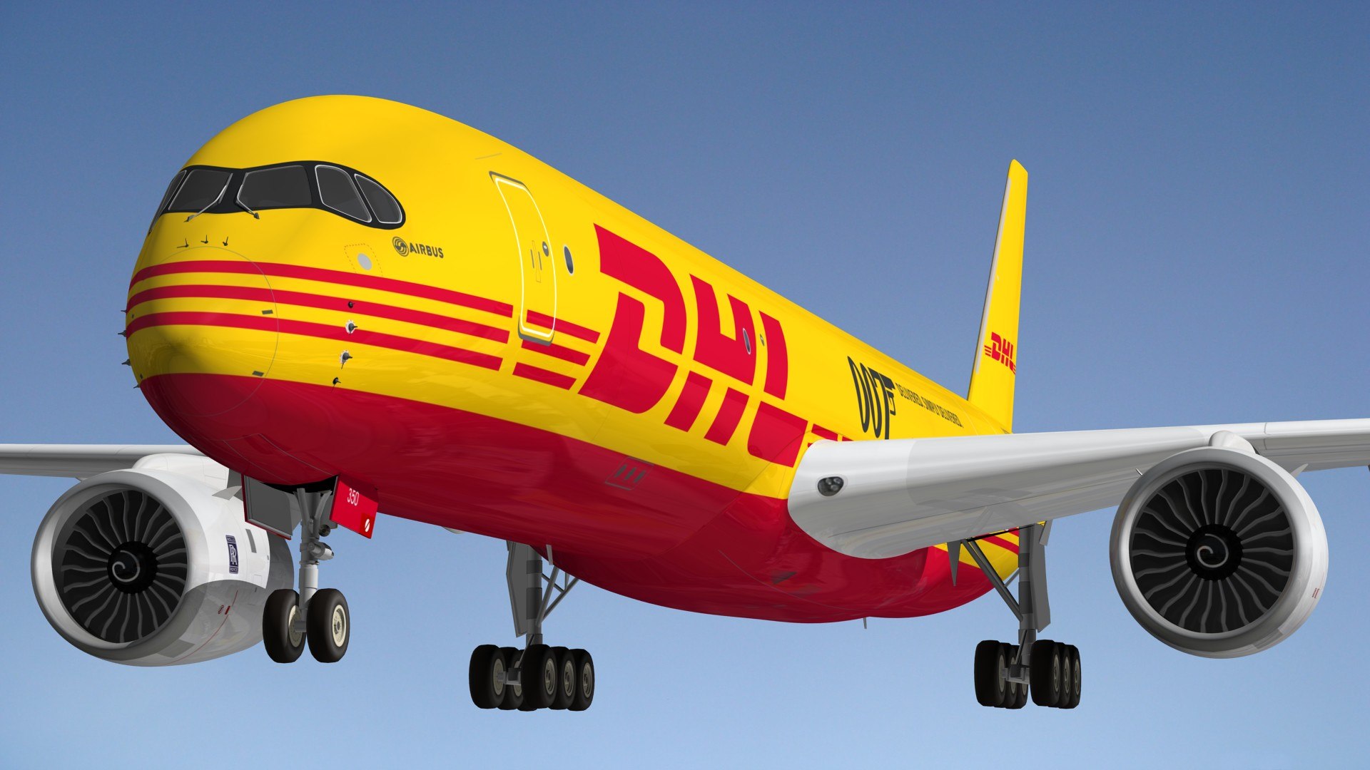 Airbus A350F DHL Model - TurboSquid 2095097