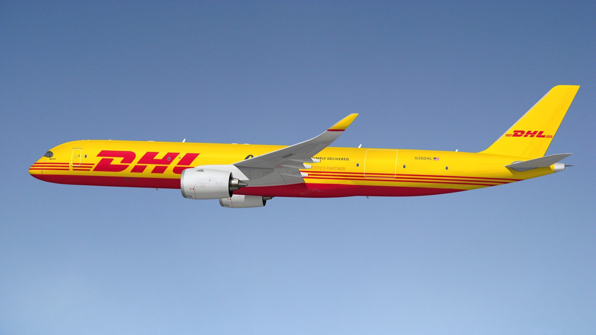 Airbus A350F DHL Model - TurboSquid 2095097