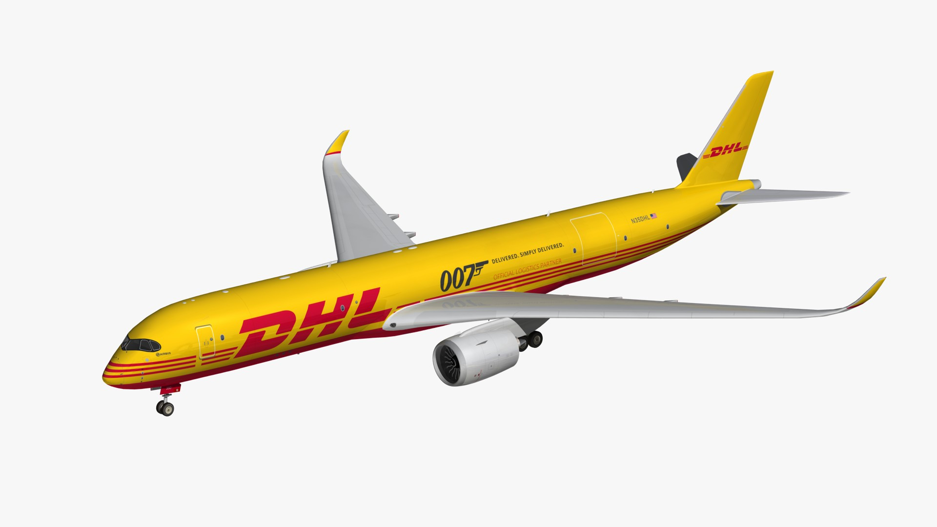 Airbus A350F DHL Model - TurboSquid 2095097