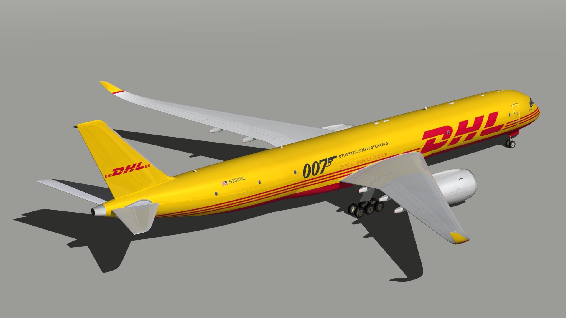 Airbus A350F DHL Model - TurboSquid 2095097