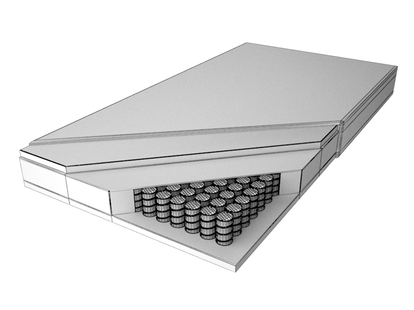 Mattress Bed Modeled 3d Model
