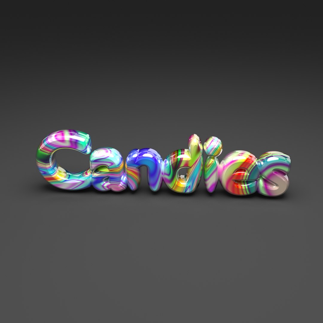 Candies Text 3D Model - TurboSquid 1512927