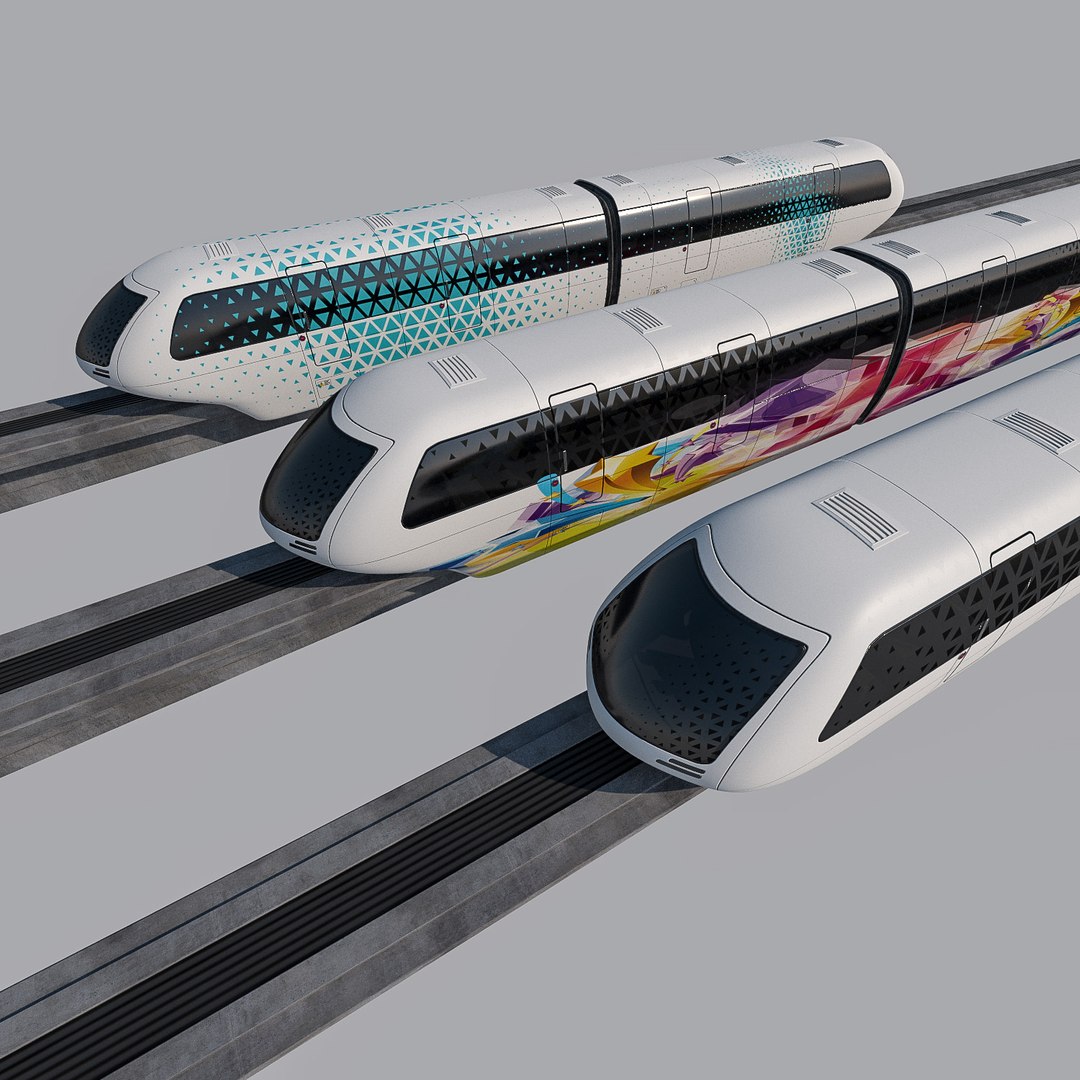 3D mono rail train 02 model - TurboSquid 1410839