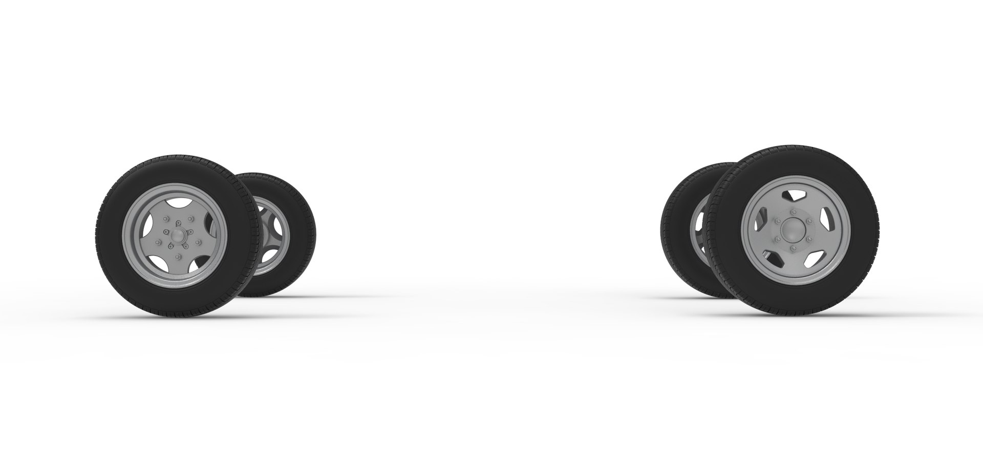 3D Model Wheel Set Of New Zealand Vintage Stock Car Scale 1 To 25 ...