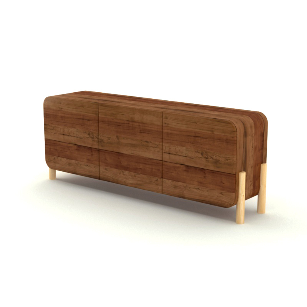 designed wooden 3d model