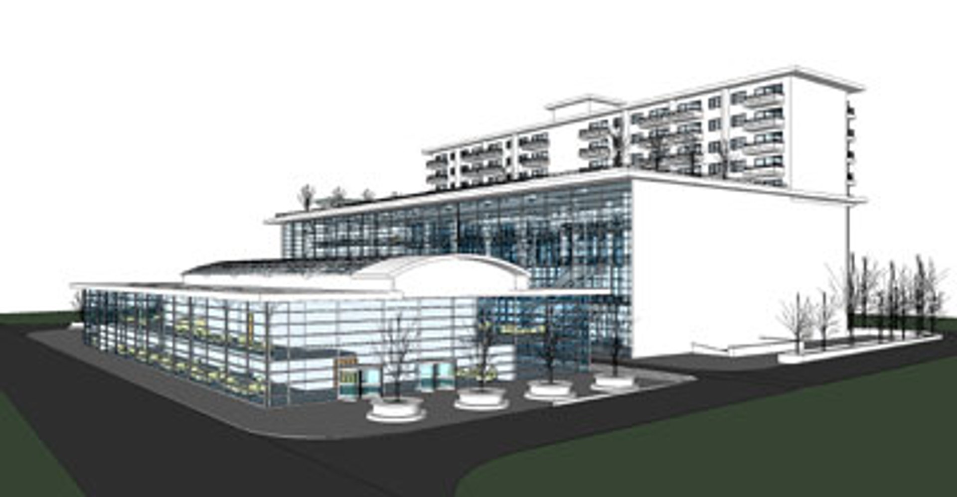 revit multi purpose building 3d model