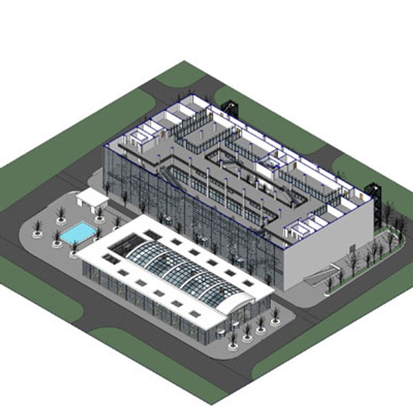 revit multi purpose building 3d model