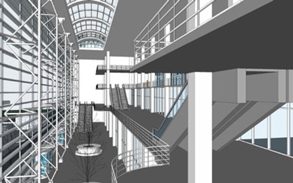 revit multi purpose building 3d model