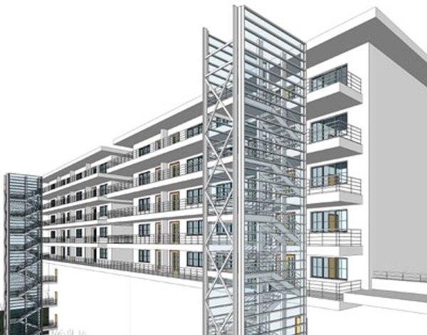 revit multi purpose building 3d model