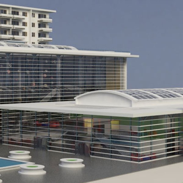 revit multi purpose building 3d model