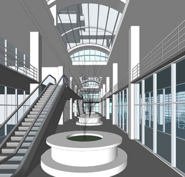 revit multi purpose building 3d model