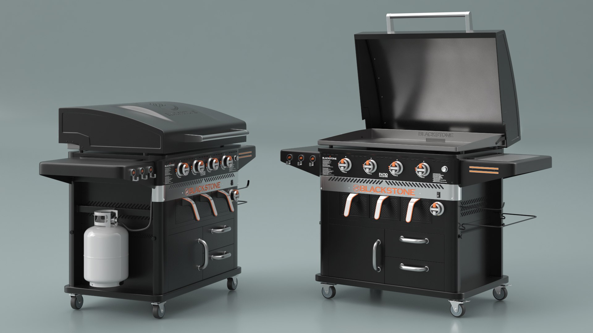 3D Blackstone Air Fryer Gas Grill With Propane Tank Black - TurboSquid 2459148