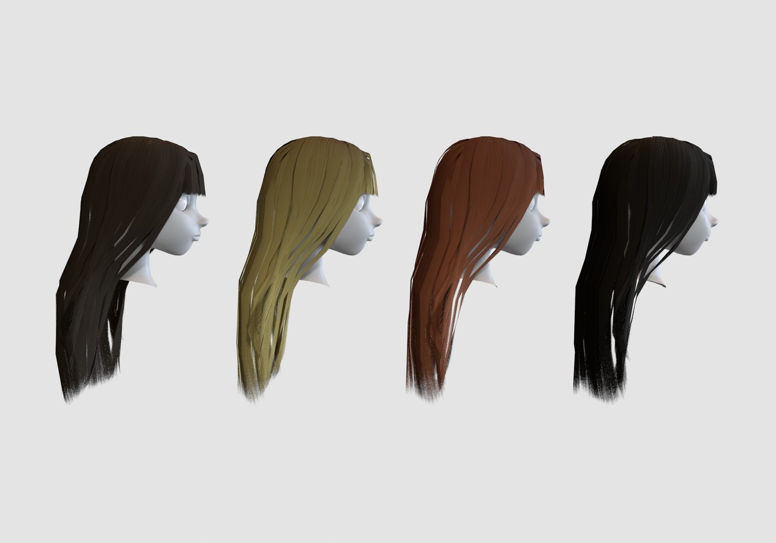 3D Hairstyle In 4 Colors - TurboSquid 1899632