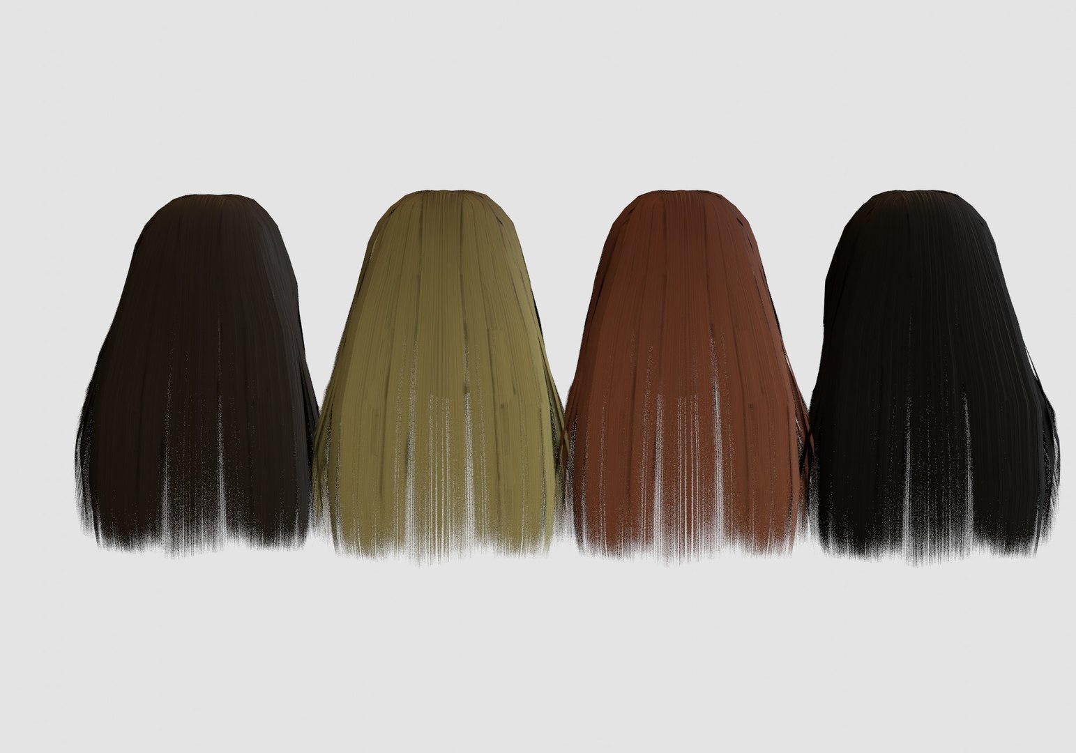 3D Hairstyle In 4 Colors - TurboSquid 1899632