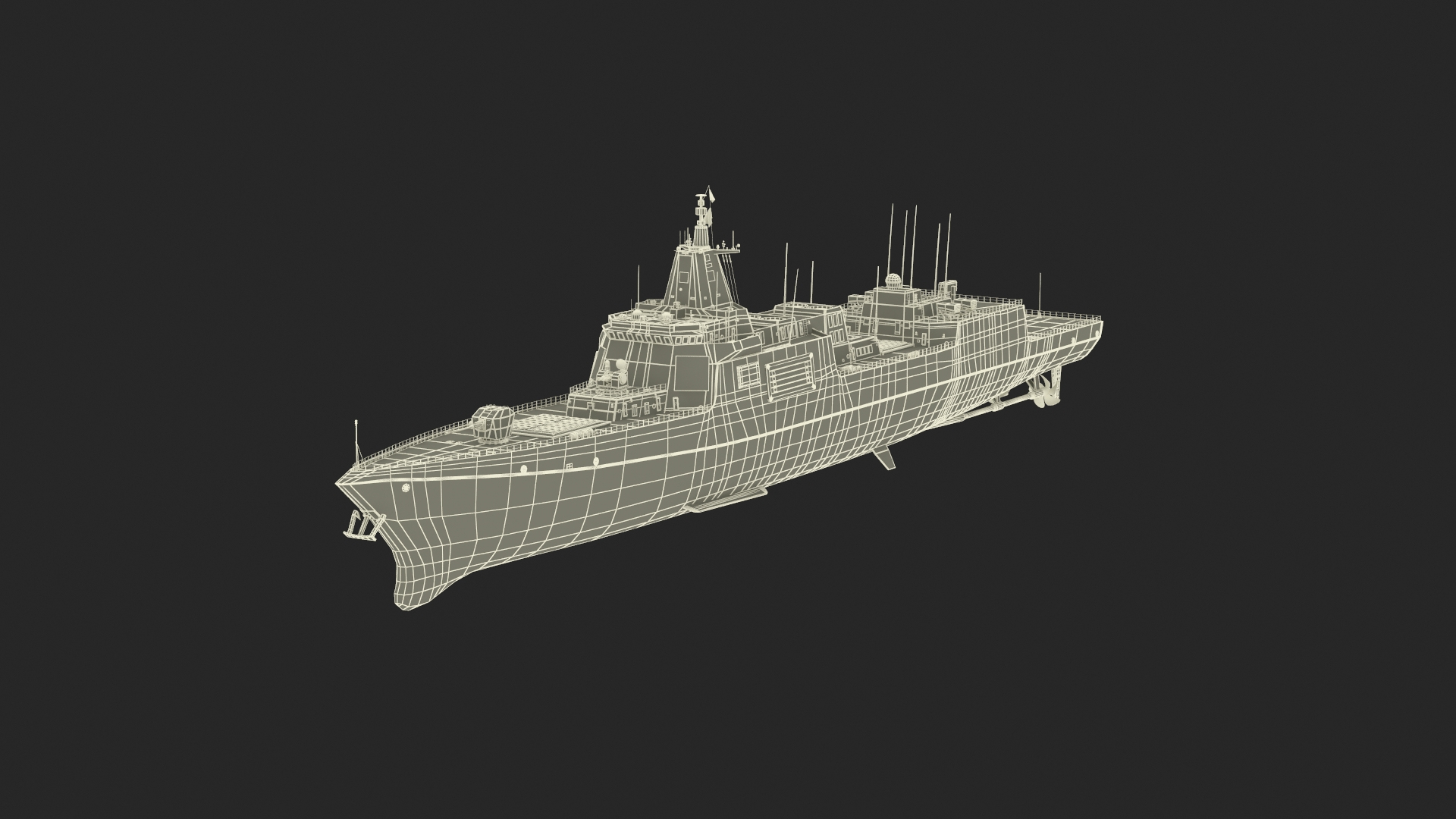 3D Modern Naval Destroyer Ship Model - TurboSquid 2362538