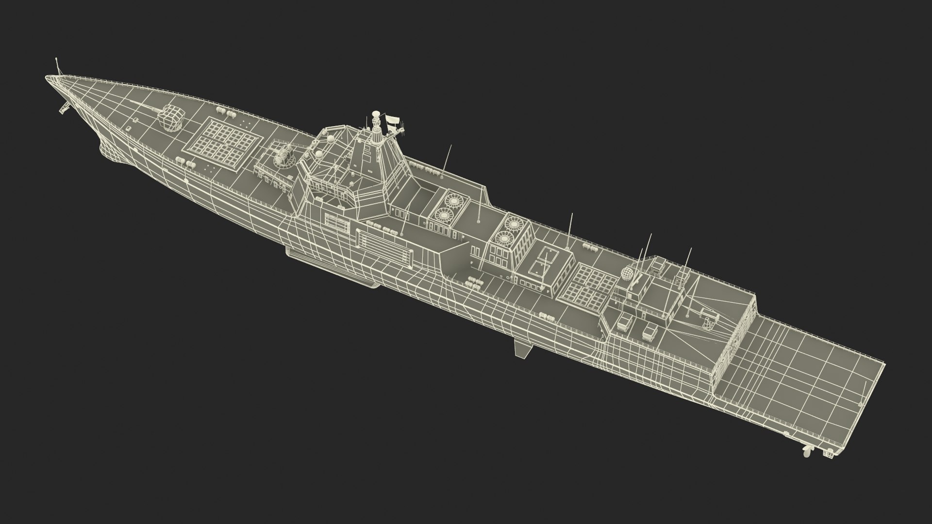 3D Modern Naval Destroyer Ship Model - TurboSquid 2362538