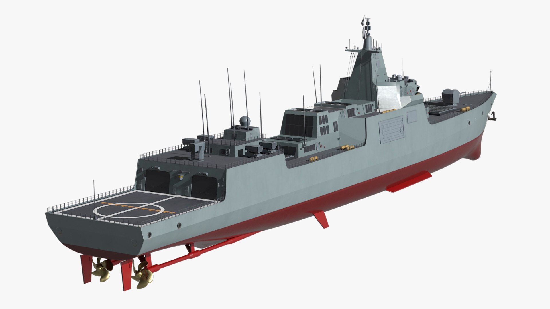 3D Modern Naval Destroyer Ship Model - TurboSquid 2362538