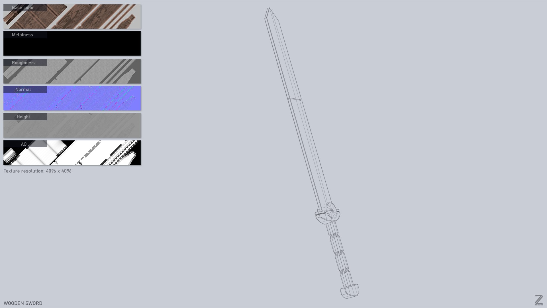 Wooden Sword 3D Model - TurboSquid 2219043