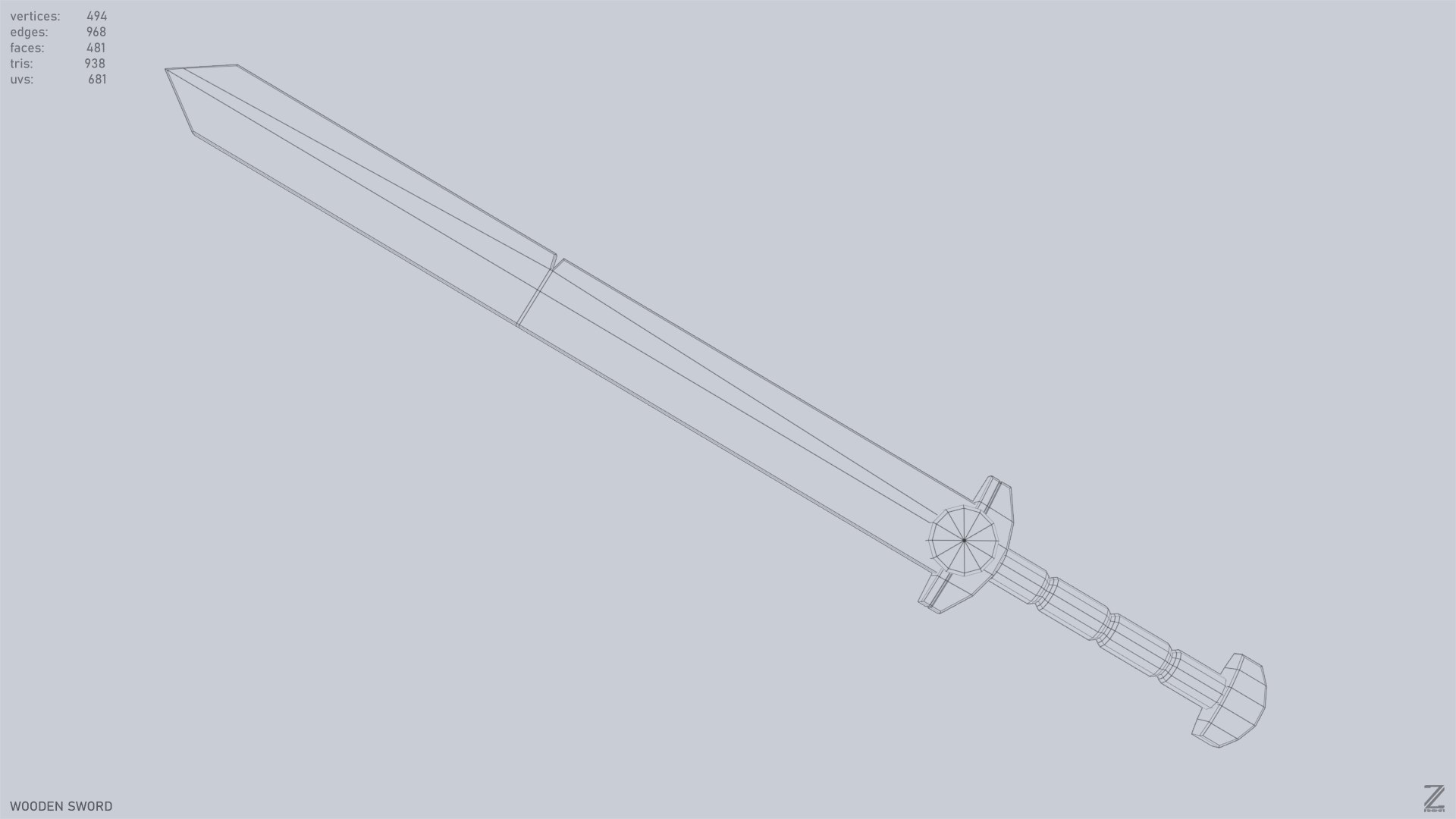 Wooden Sword 3D Model - TurboSquid 2219043