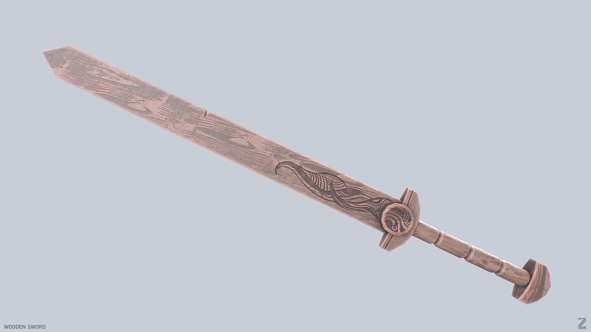 Wooden Sword 3D Model - TurboSquid 2219043
