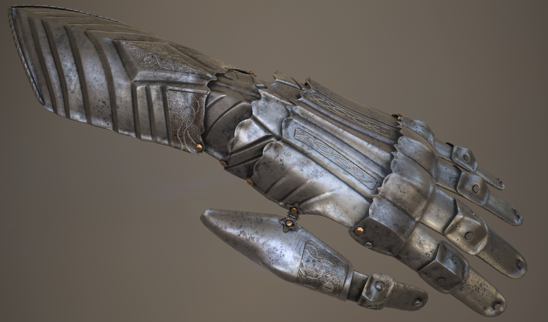 medieval gauntlet 3d model
