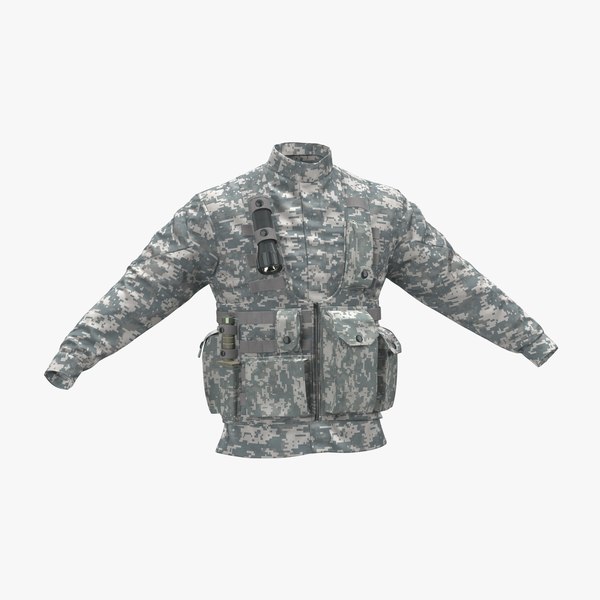 3d military jacket camo model