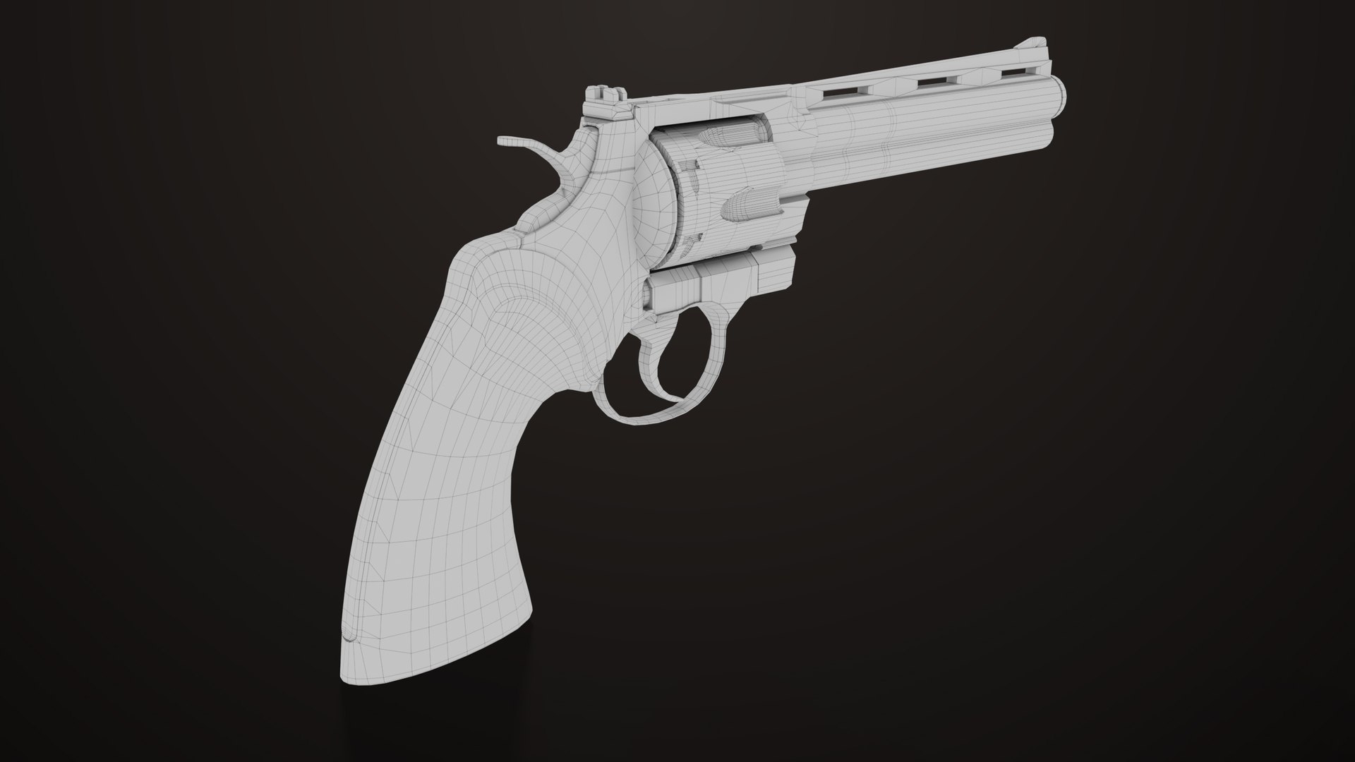 3D Revolver 05 Silver Colt Python All PBR Unity UE Textures model ...