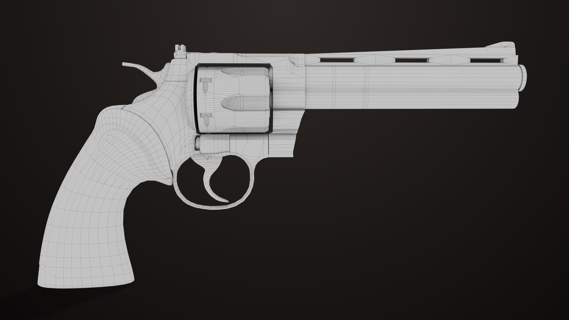 3D Revolver 05 Silver Colt Python All PBR Unity UE Textures model ...