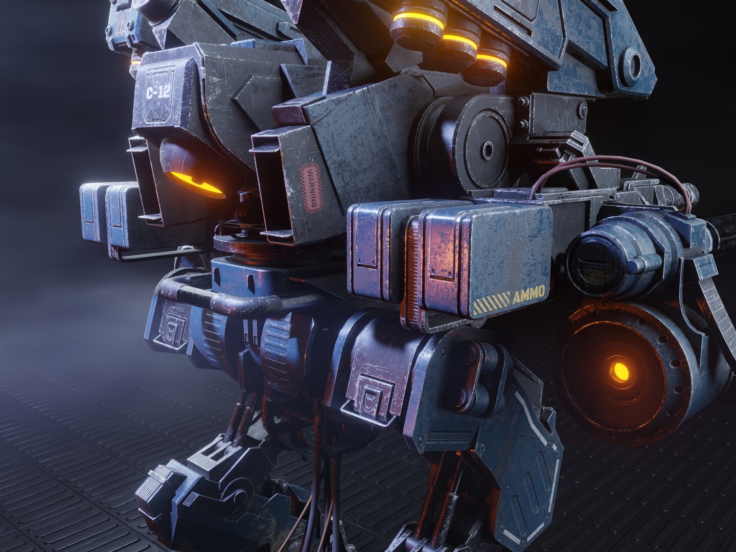 Realistic Mech in military style 3D model - TurboSquid 2153163